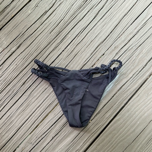 Frankies Bikinis Swim Frankies Bikini Black Bottom Twisted Sides
